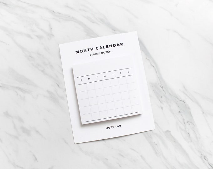 Month Calendar Sticky Notes - Etsy