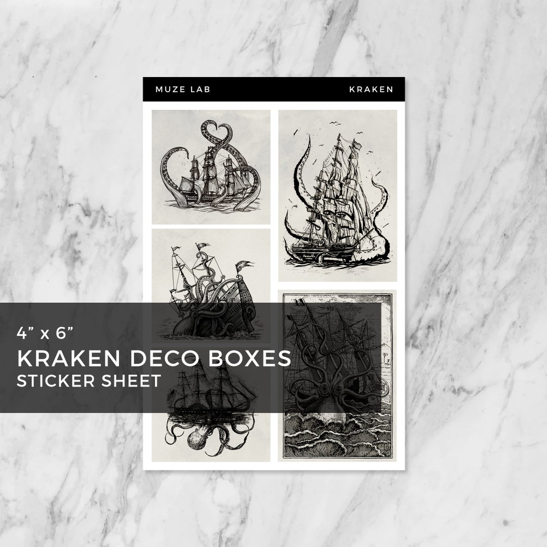 Kraken Sticker Sheet - Deco Boxes - Etsy