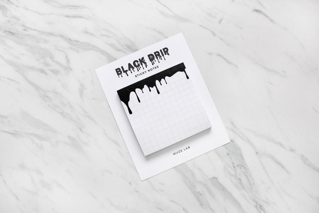 Black Drip Sticky Notes - Etsy