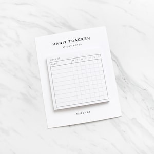 Weekly Habit Tracker Sticky Notes - Etsy