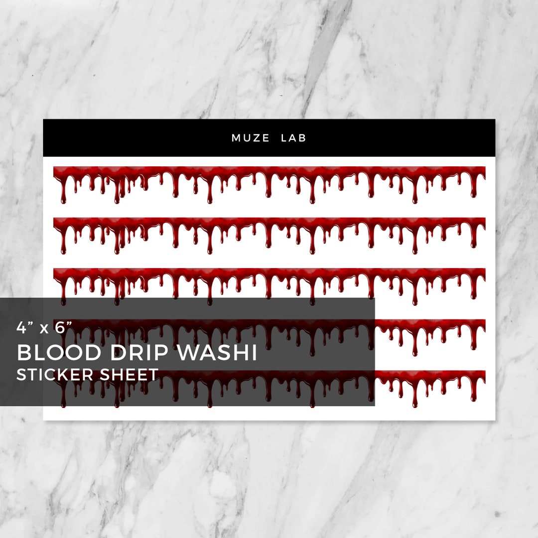Blood Drip Washi Strips Sticker Sheet - Etsy