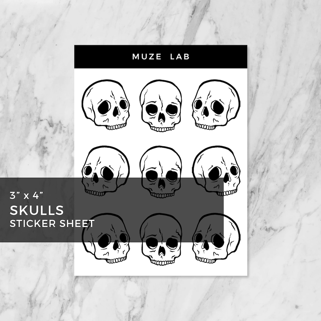 Skulls Sticker Sheet - Etsy