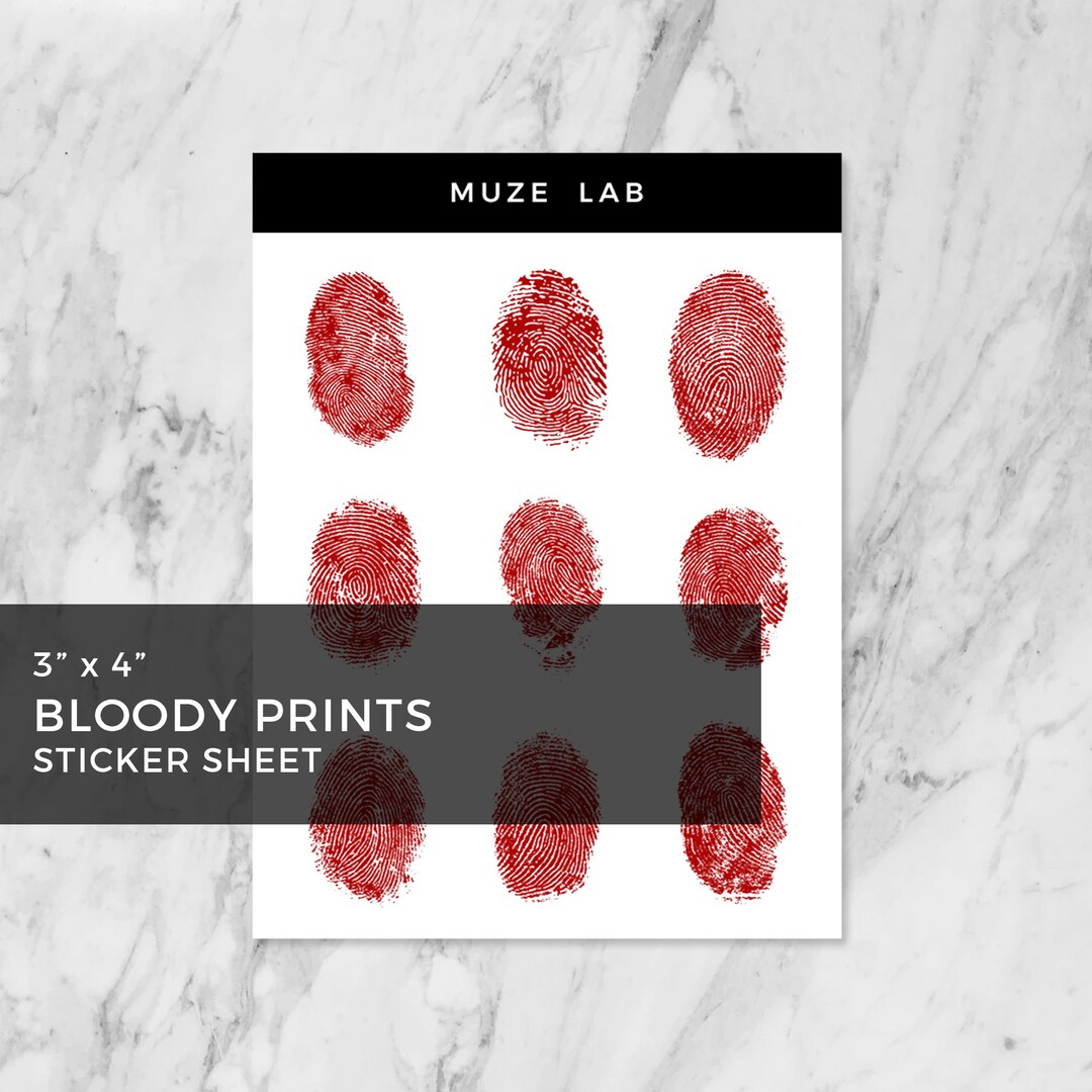 Bloody Prints Sticker Sheet - Etsy