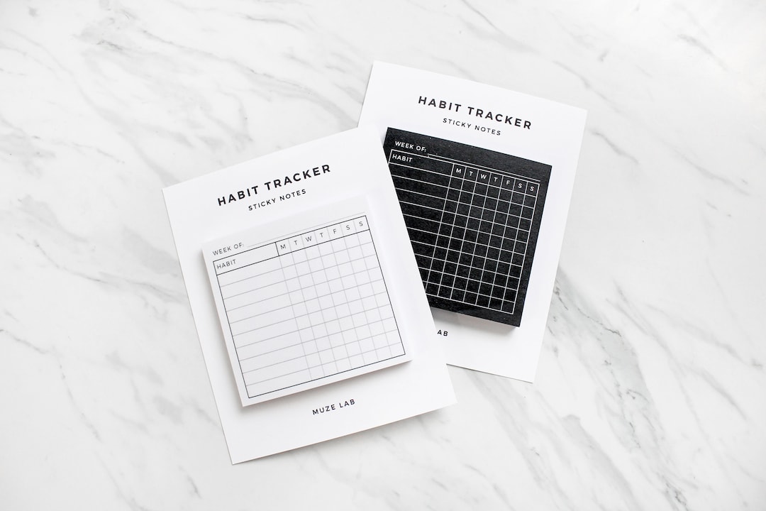 Weekly Habit Tracker Sticky Notes - Etsy