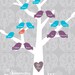 Custom Family Tree Bird Names Toile Background 11 X 14 Digital File for ...
