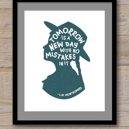 Digital File Tomorrow is a New Day L.M. Montgomery Anne - Etsy