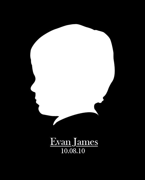 Custom Silhouette With Name - 8 X 10 - Digital File for Print - Colors ...