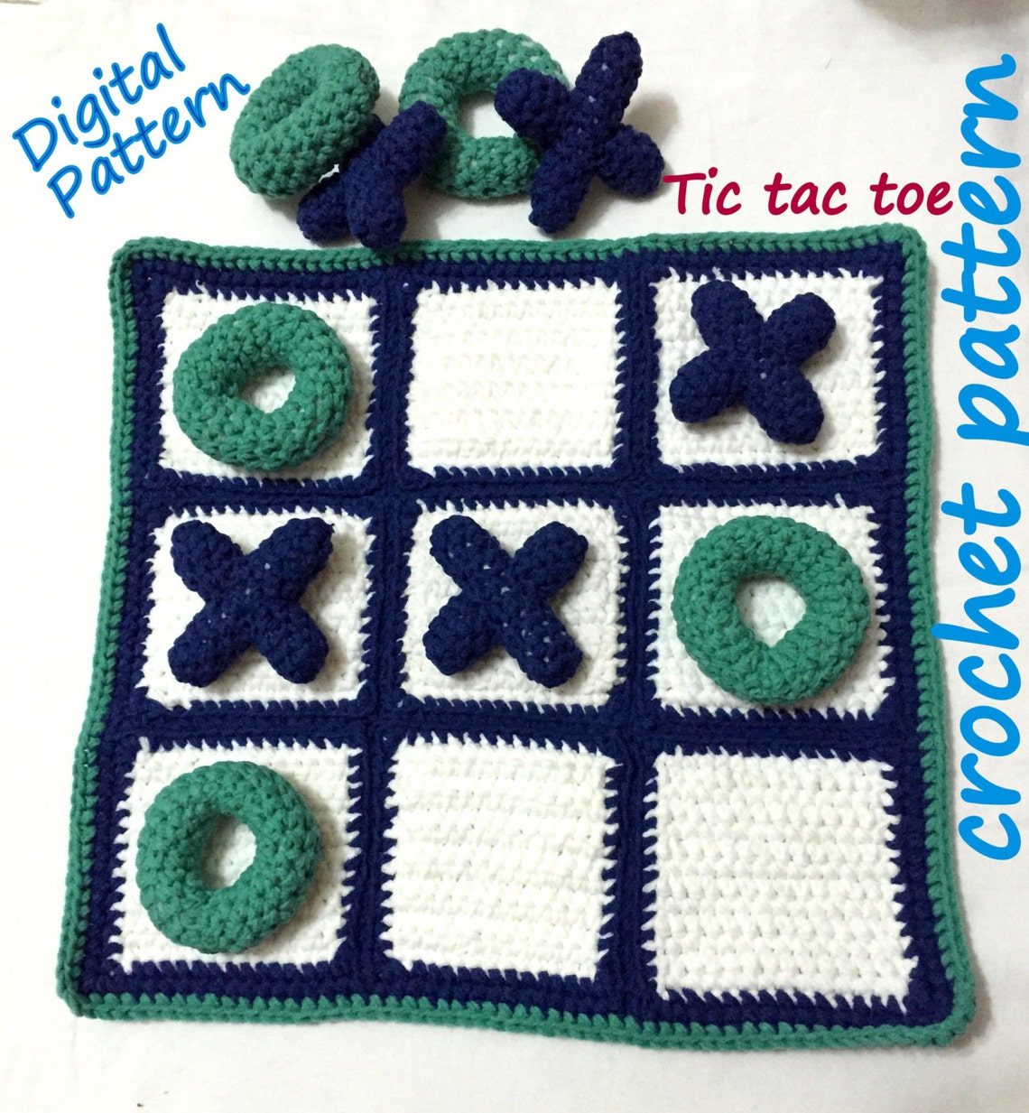 Easy PDF Crochet Pattern Amigurumi Toy Game Tic Tac Toe, Baby Toy Play ...