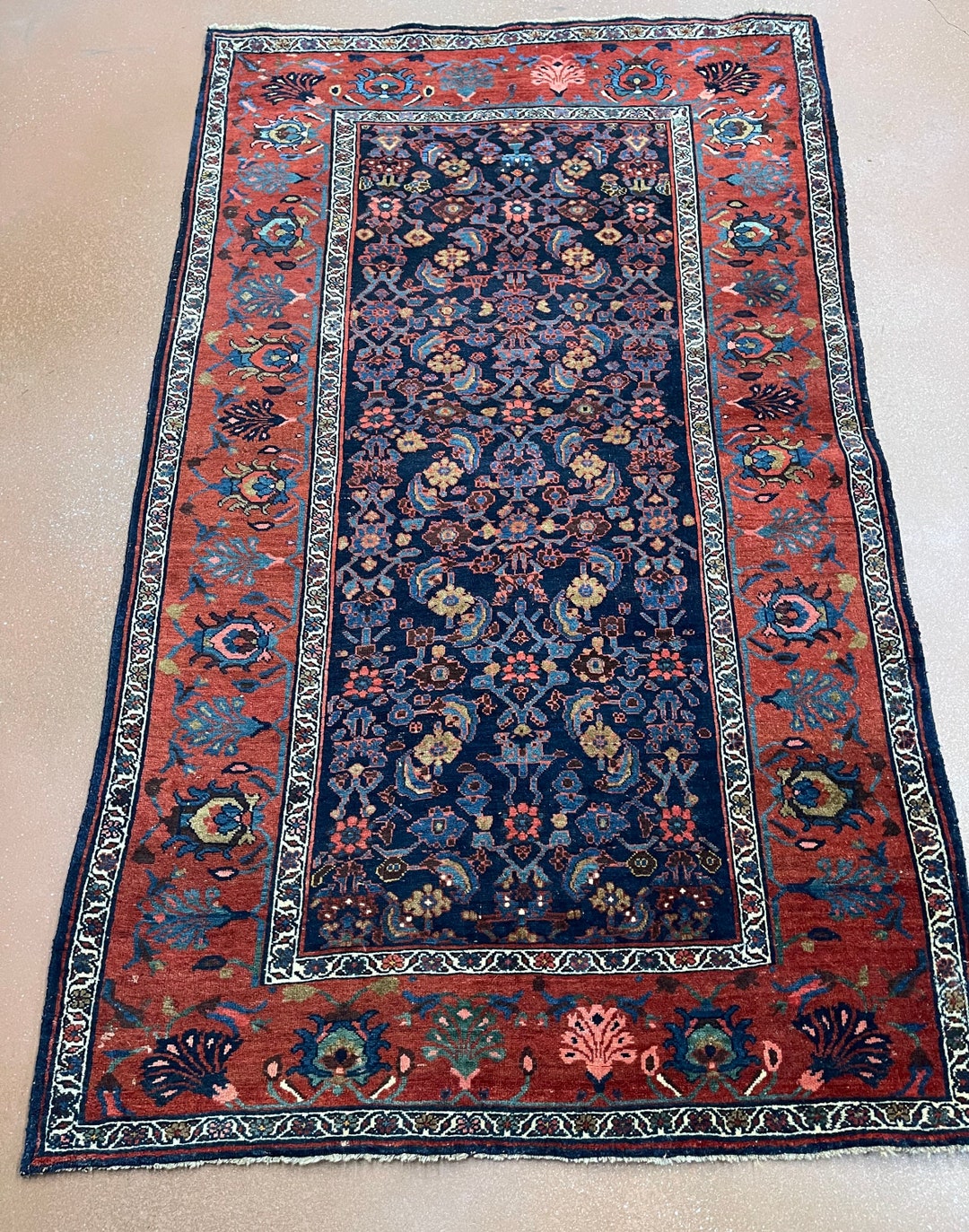 Antique Rug Persian Bijar 4.10x7 Circa 1910s Carpet - Etsy