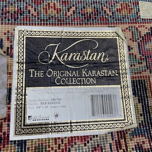 Vintage Karastan Sarouk Rug | 9x12 Ft | Handwoven Wool Persian-inspired ...