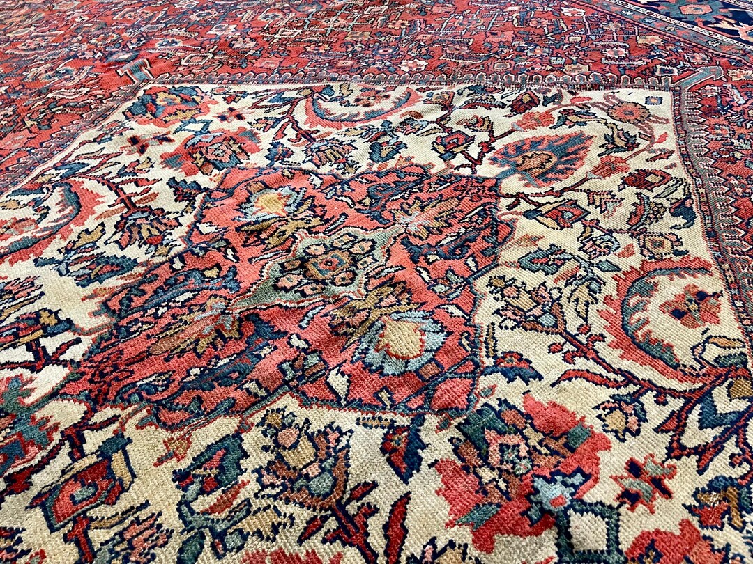Antique Mahal Persian Rug – 10x15 Hand-knotted Wool Carpet – Large ...