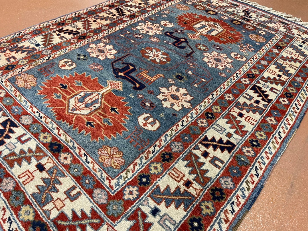 Turkish Kazak Rug 4.3x6 Carpet Natural Abrash - Etsy