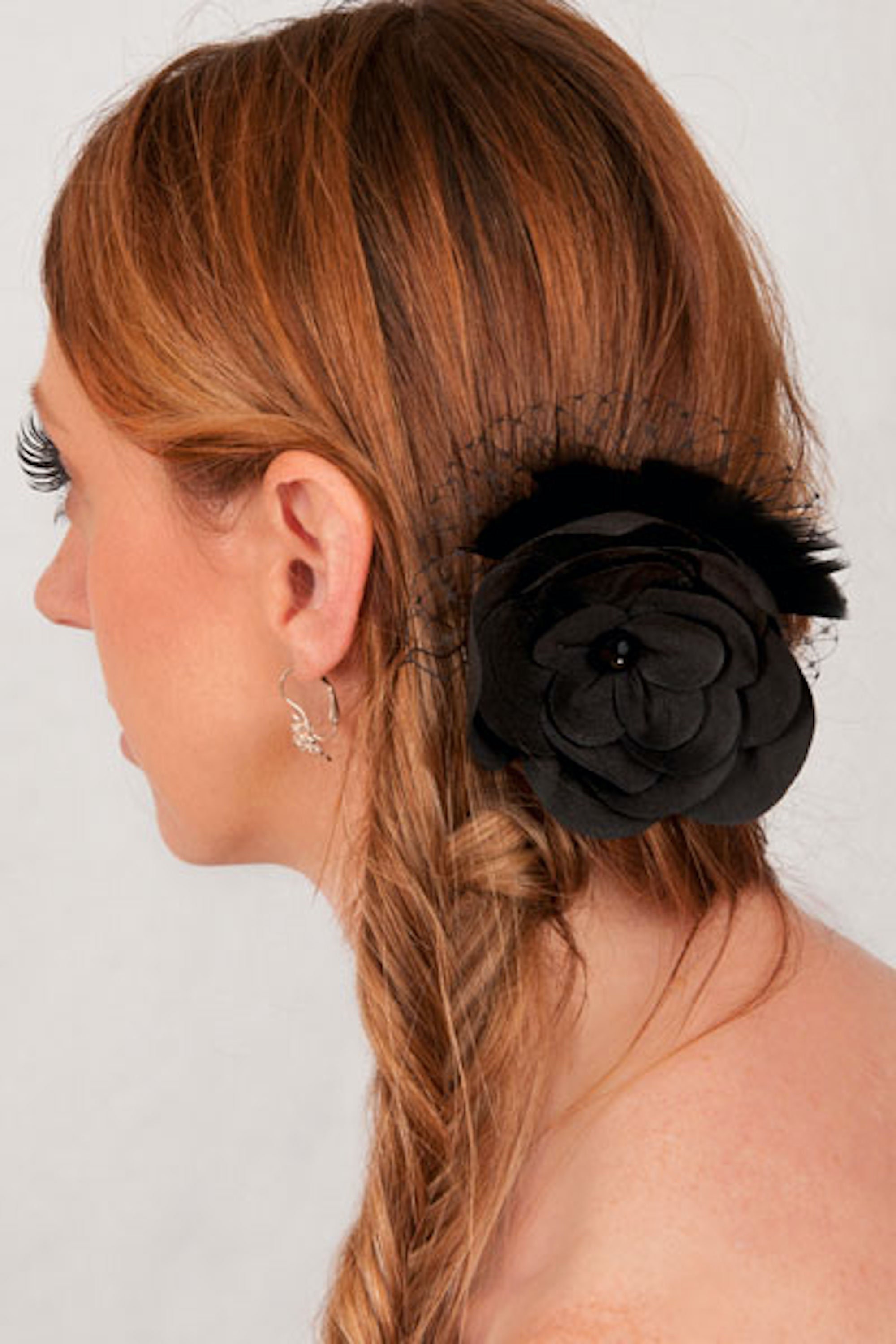 Carrie Black Flower Bridal Hair Comb Alternative Bridal Hair Accessory ...