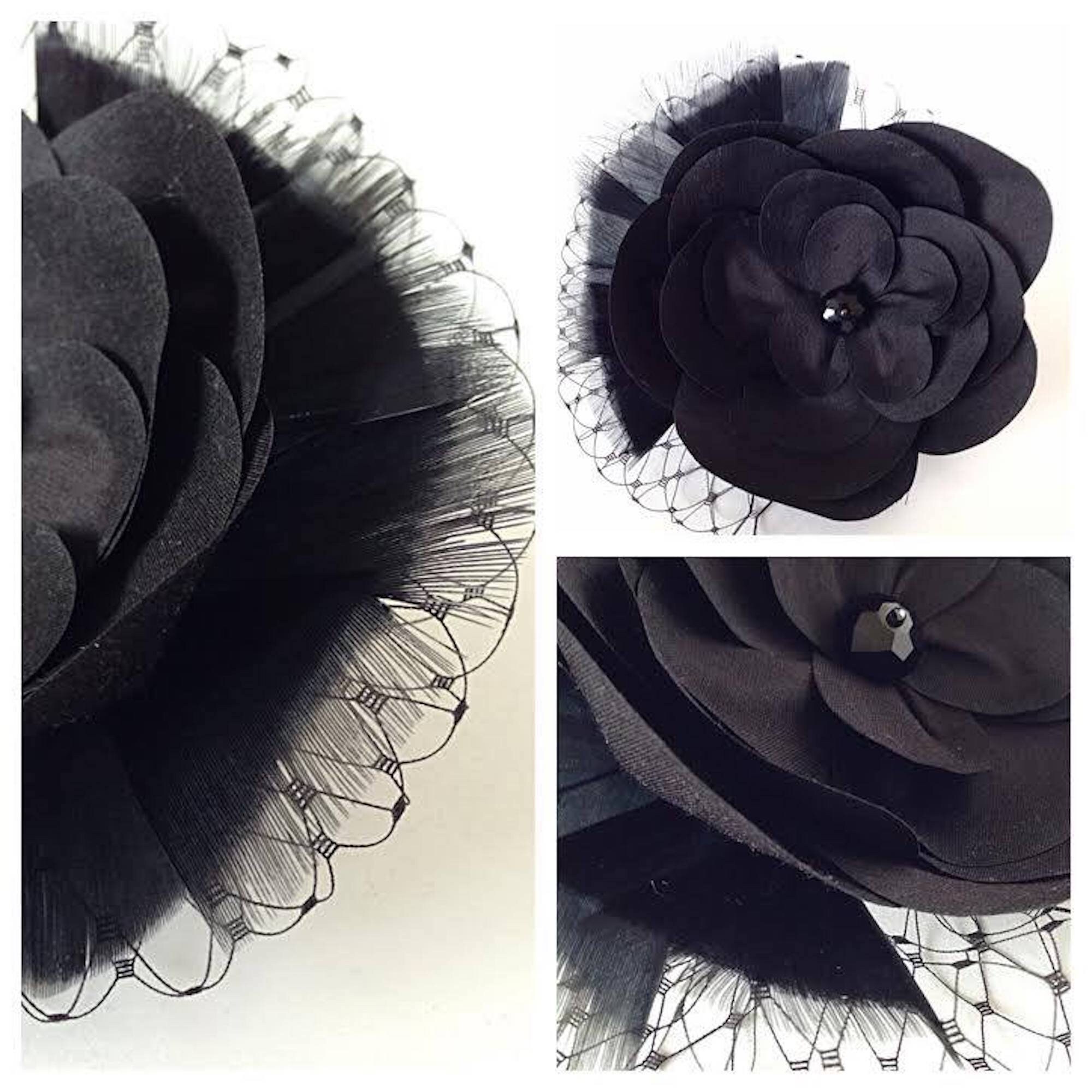 Carrie - Black Flower Bridal Hair Comb | Alternative Bridal Hair ...