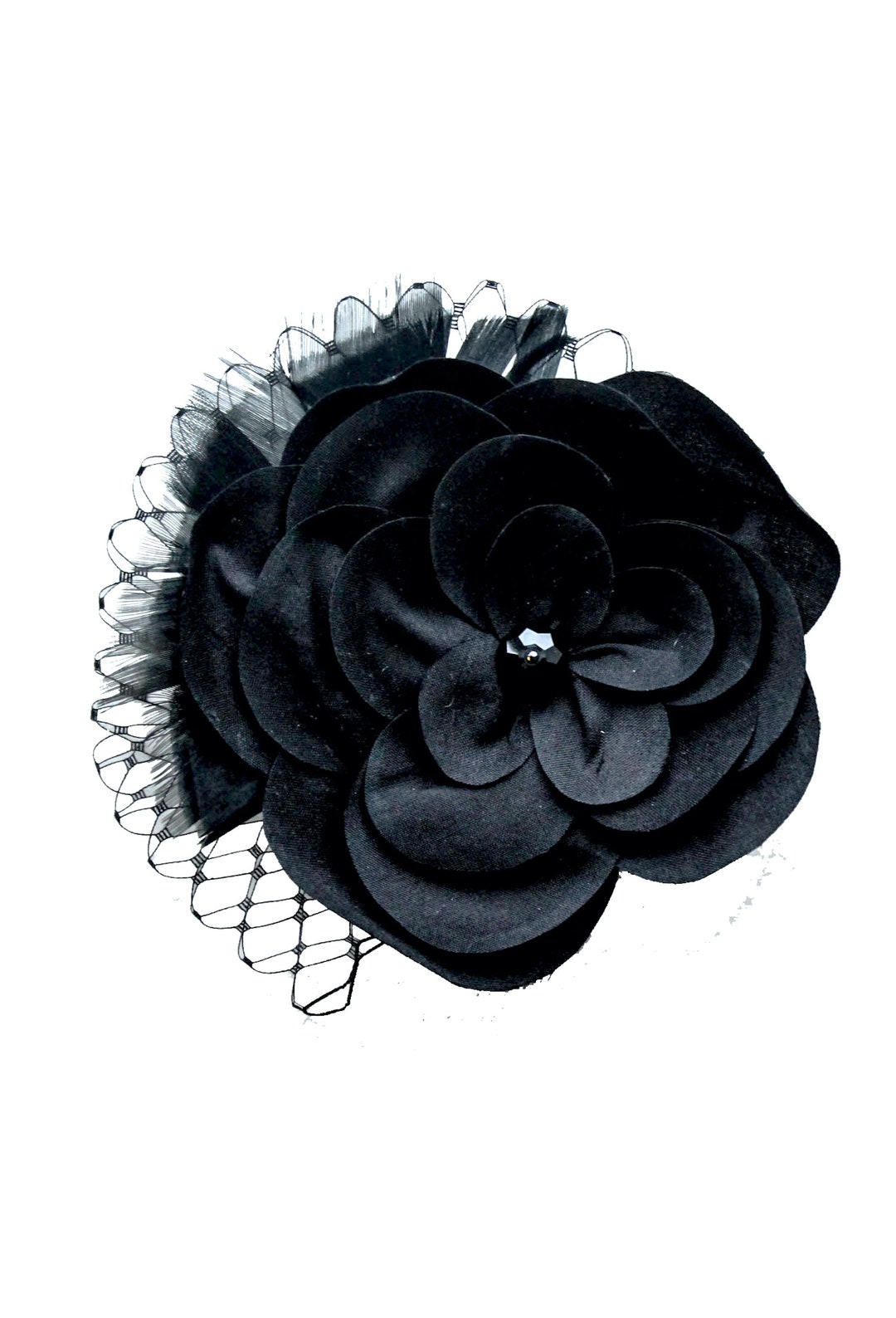Carrie - Black Flower Bridal Hair Comb | Alternative Bridal Hair ...