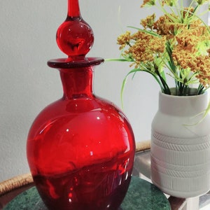 1960s Ruby Red Blenko Decanter and Stopper - Etsy