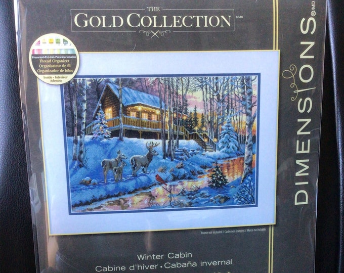 Cross Stitch Kit - Winter Cabin - Dimensions Gold Collection - 15" X 10 ...