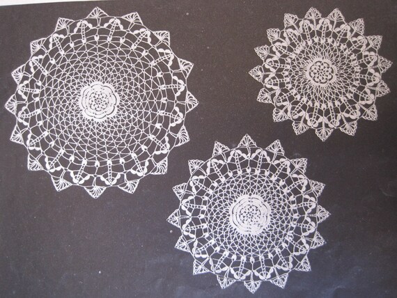 Crochet Pattern Cobweb Doily Luncheon Set Vintage - Etsy