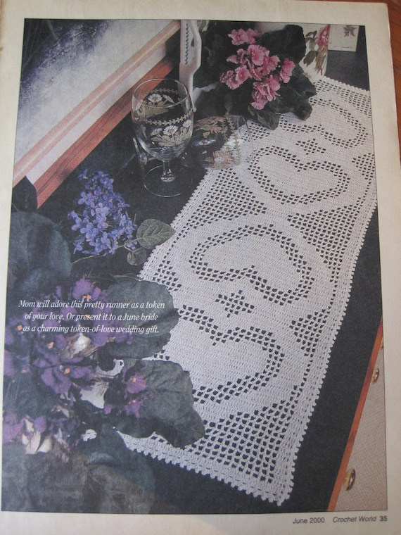 Crochet Pattern Table Runner Heart of My Heart - Etsy