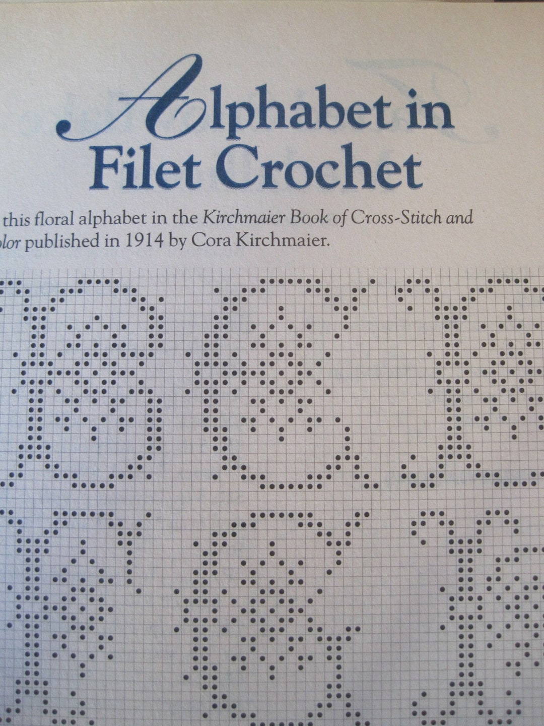 Filet Crochet Alphabet - Vintage 1914 - Etsy