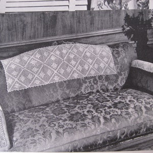 Crochet Pattern Antimacassar Chair Set Davenport Set Sofa Couch ...