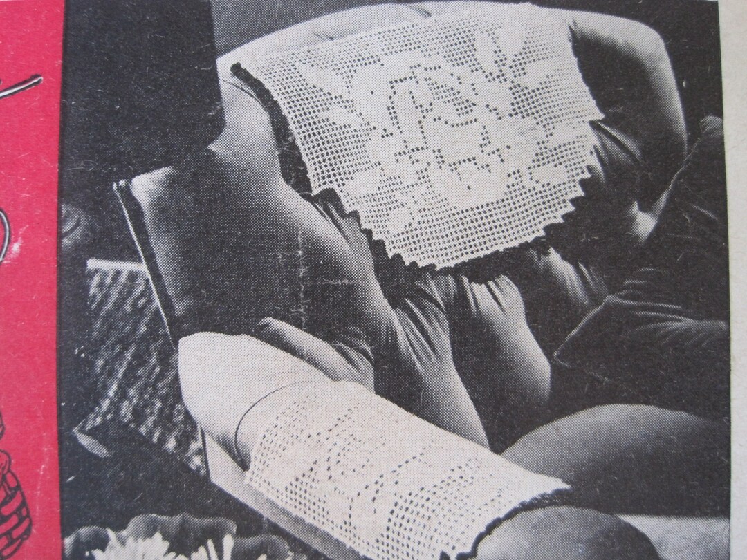 Crochet Pattern - Antimacassar - Rose Filet Chair Set - Vintage 1956 - Etsy