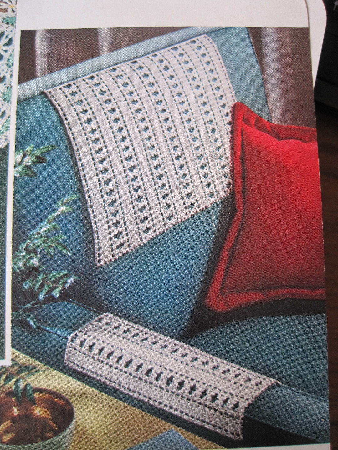 Crochet Pattern - Antimacassar Chair Set - Filet Crochet - Vintage 1950 ...