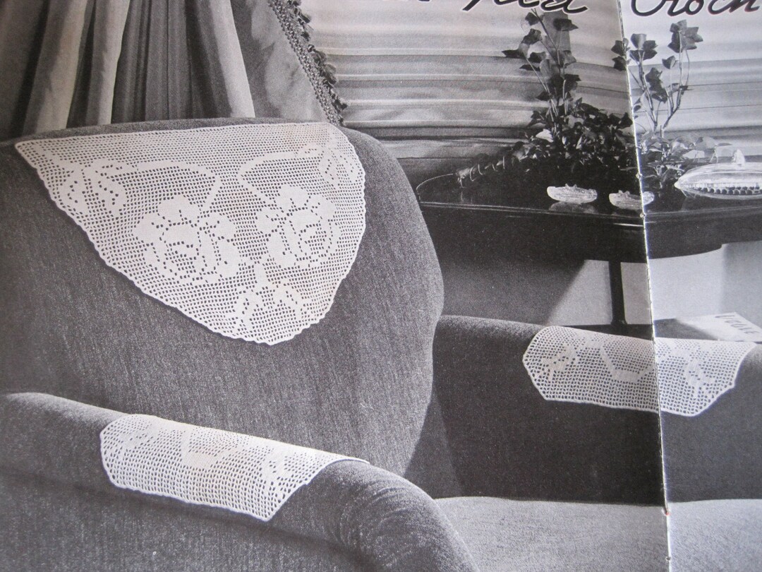 Crochet Pattern - Antimacassar Chair Set - Filet Crochet - Vintage - Etsy