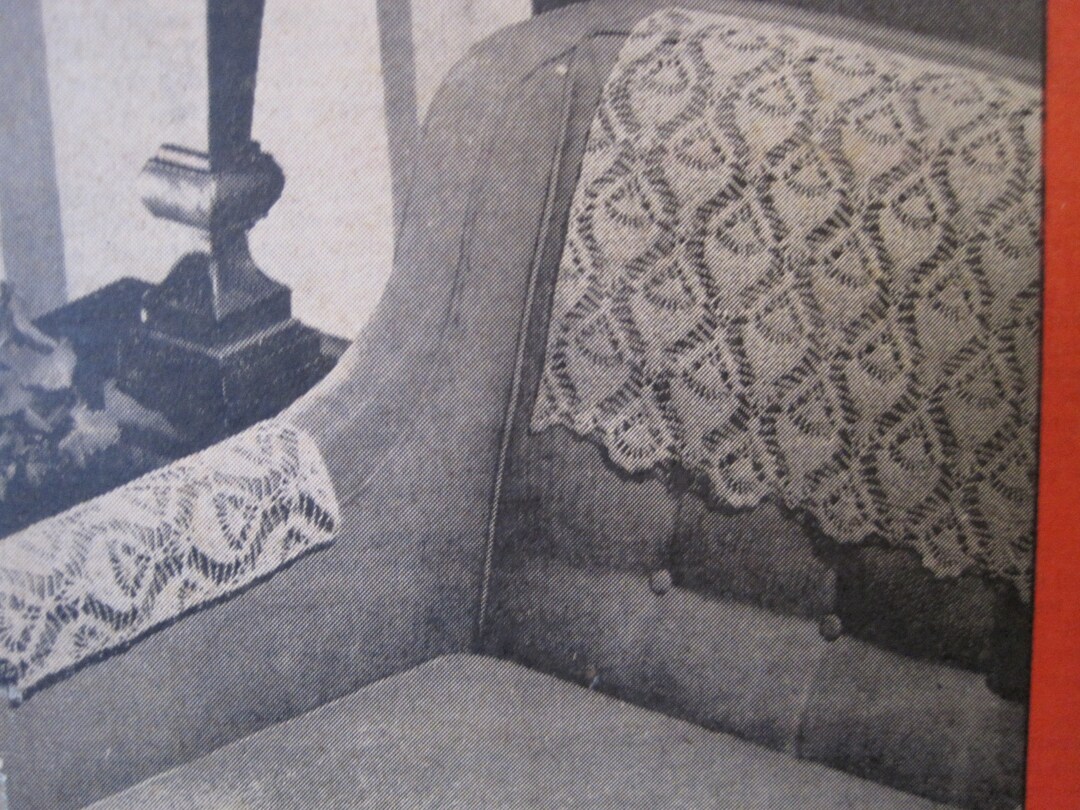Crochet Pattern - Antimacassar Pineapple Chair Set - in Filet Crochet ...