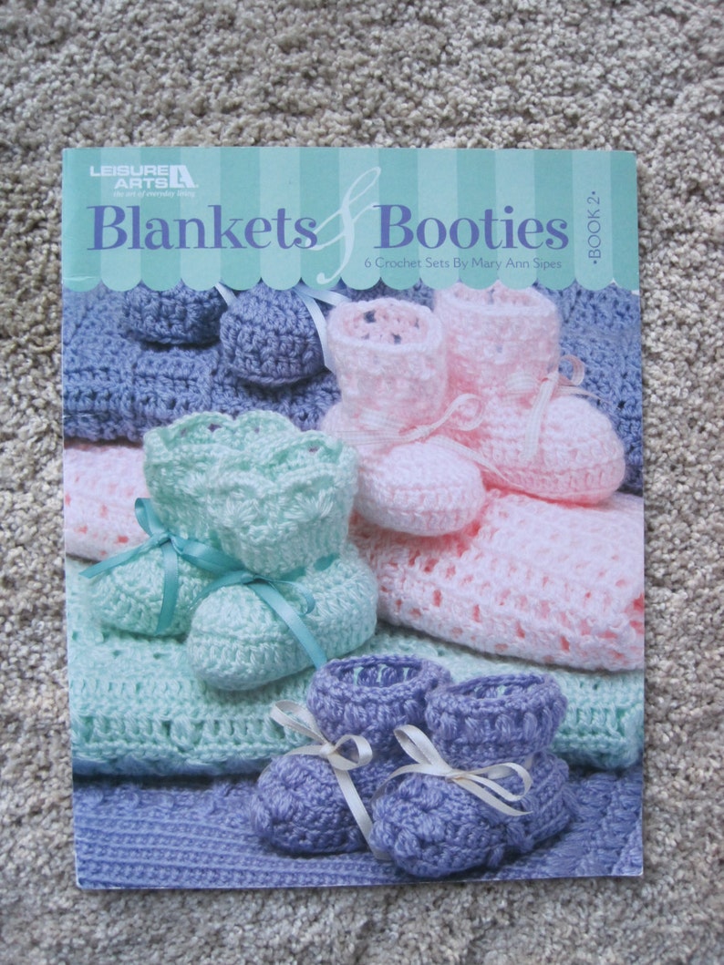 Crochet Pattern Book Blankets & Booties Leisure Arts 4468 - Etsy