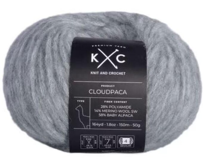 Cloudpaca - 164yds - Worsted Merino & Alpaca Blend Yarn - by K+C - New ...