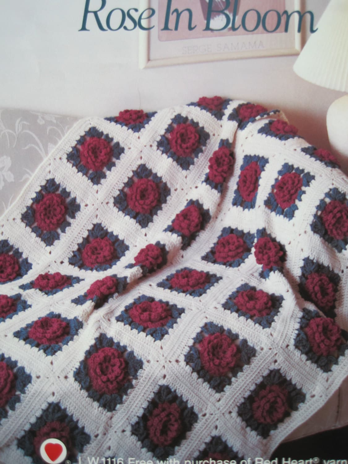 Crochet Pattern Rose in Bloom Afghan 47' X 62' Vintage 1988 - Etsy