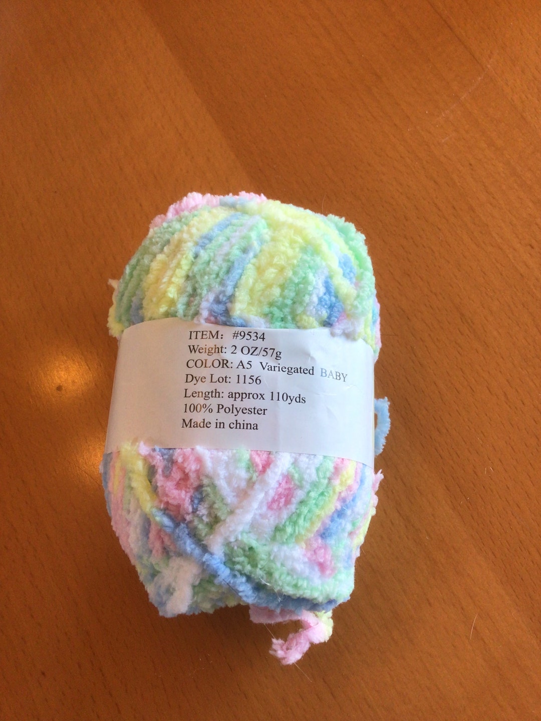 Baby Yarn - Varigated Pastels - 110 Yds - 100% Polyester - New and ...