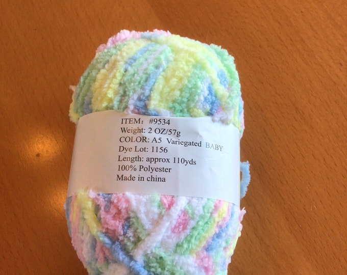 Baby Yarn - Varigated Pastels - 110 Yds - 100% Polyester - New and ...