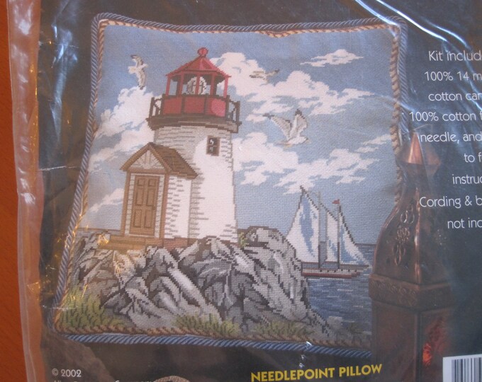 Needlepoint Kit - Coastal Lighthouse - 15" X 15" - NEW NIP - Vintage ...