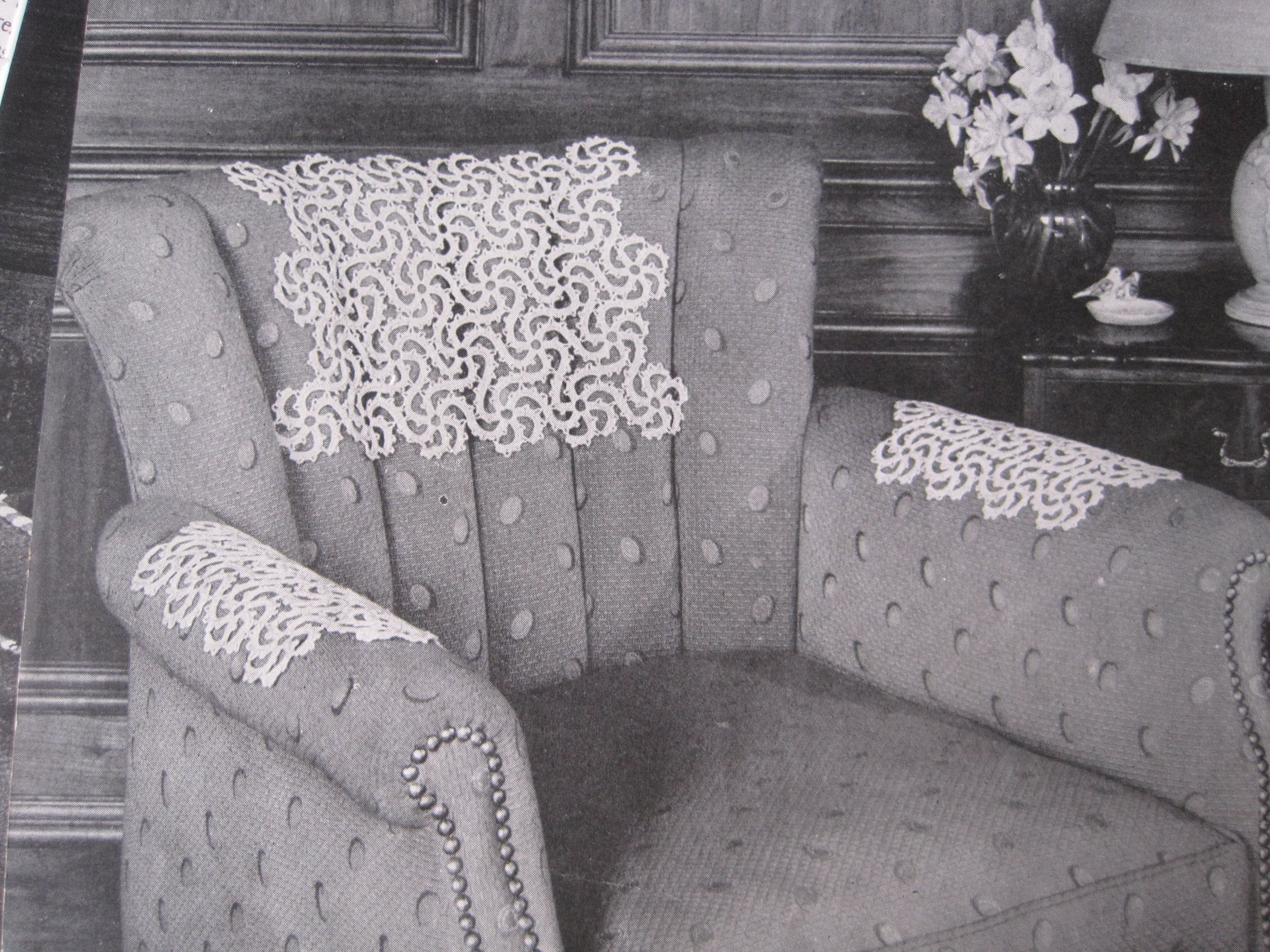 Crochet Pattern - Antimacassar - Chariot Wheel Chair Set - Headrest and ...