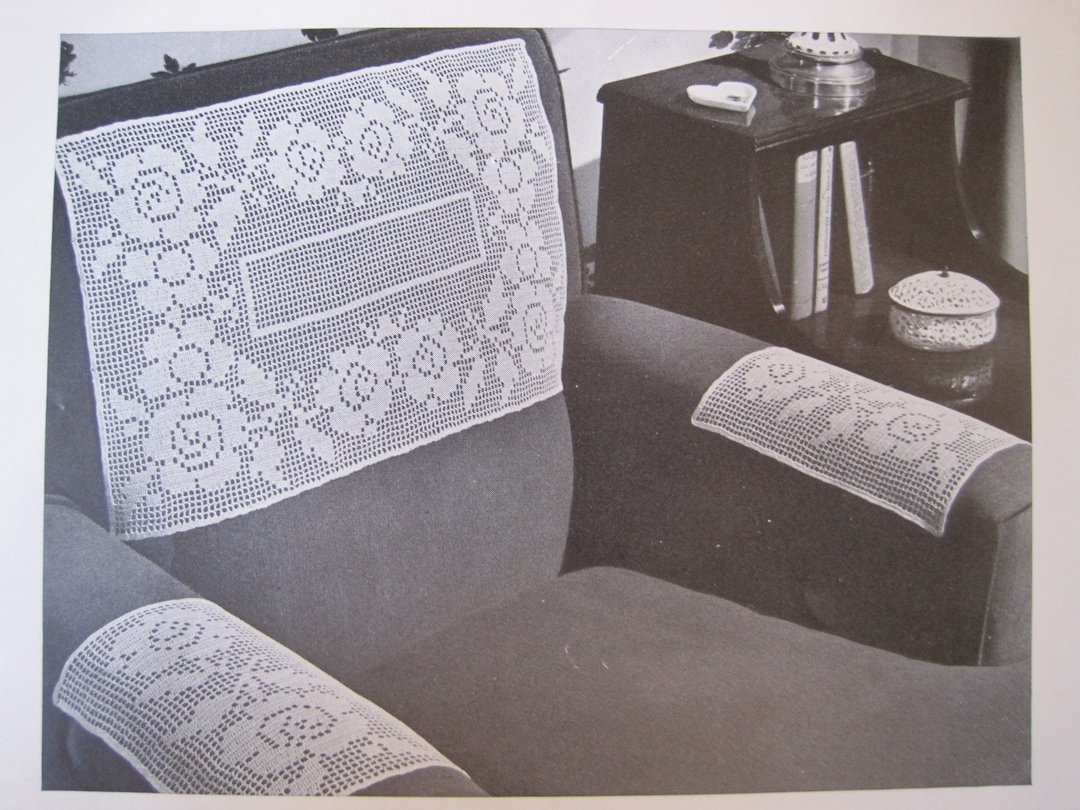 Crochet Pattern - Antimacassar Victorian Sampler Chair Set - in Filet ...
