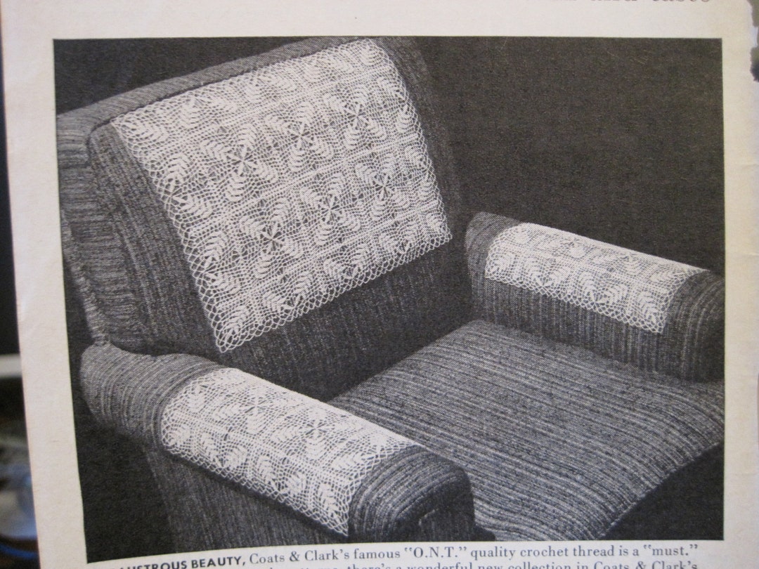 Crochet Pattern - Antimacassar Chair Set - Laurels - Filet Crochet ...
