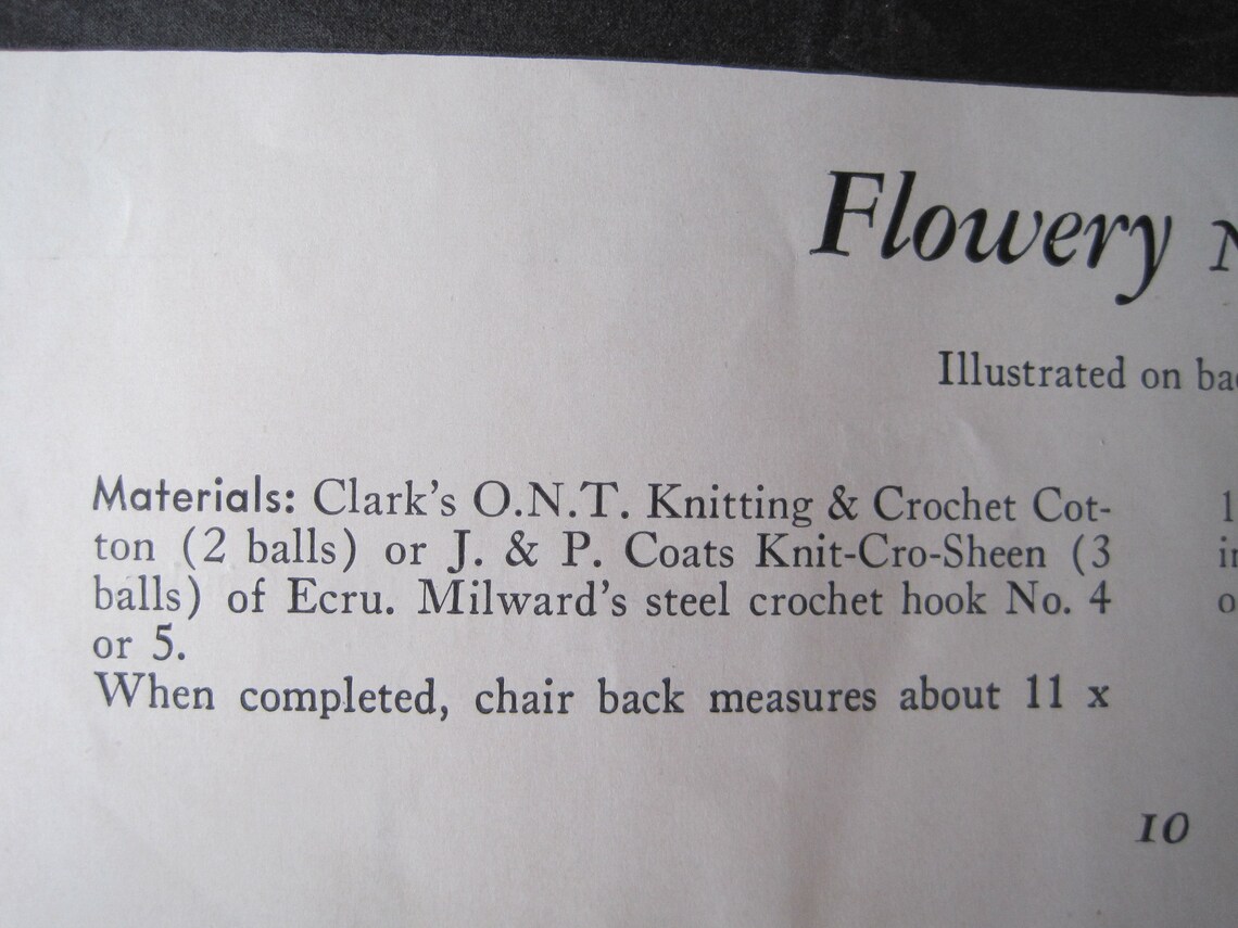 Crochet Pattern - Antimacassar - Flowery Chair Set - Headrest and Arm ...