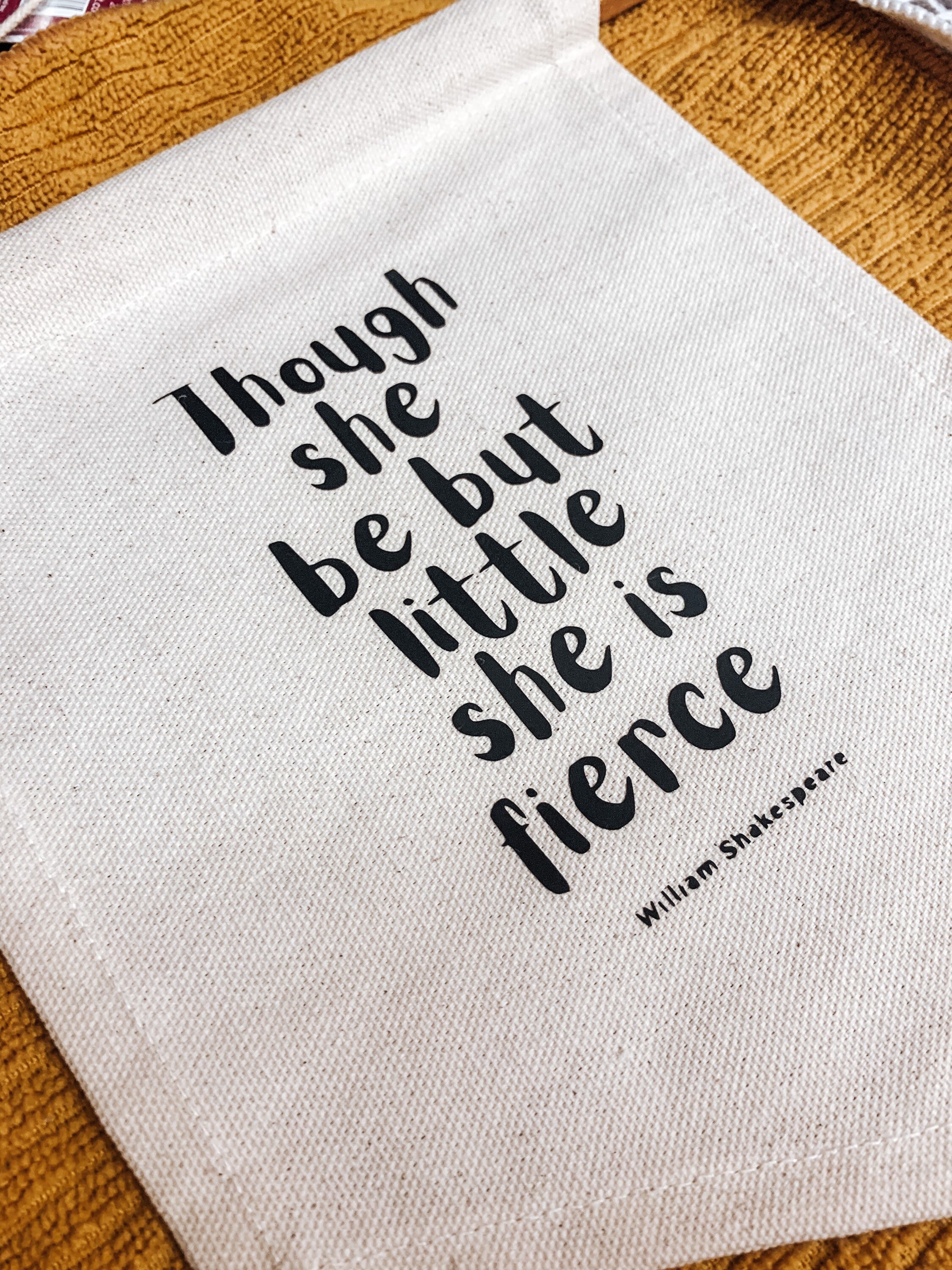 Wall Hanging Canvas Pendant Flag though She Be but Little She | Etsy