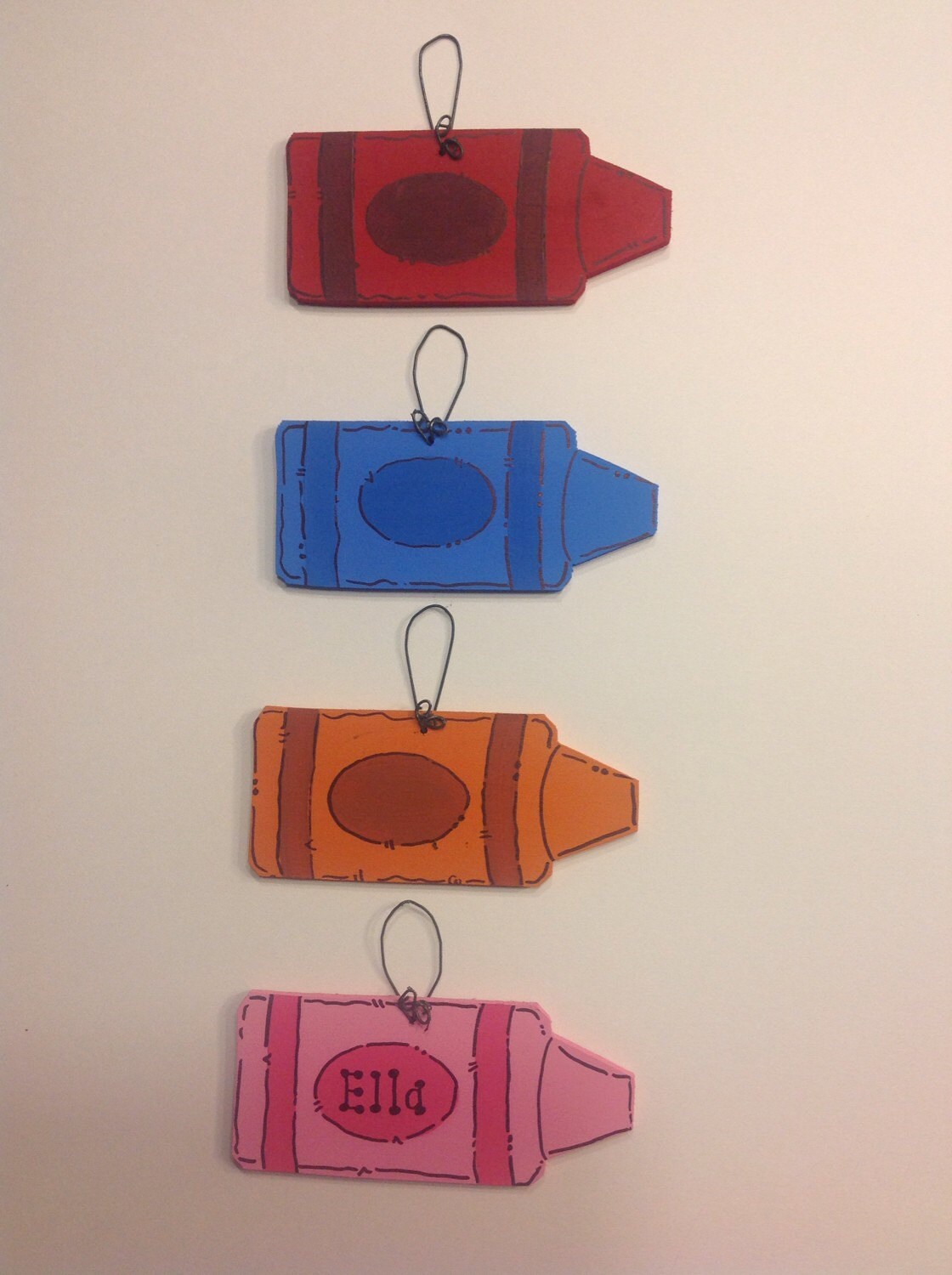 Personalized Wooden Crayon Pencil Winter Tree Ornament Your | Etsy