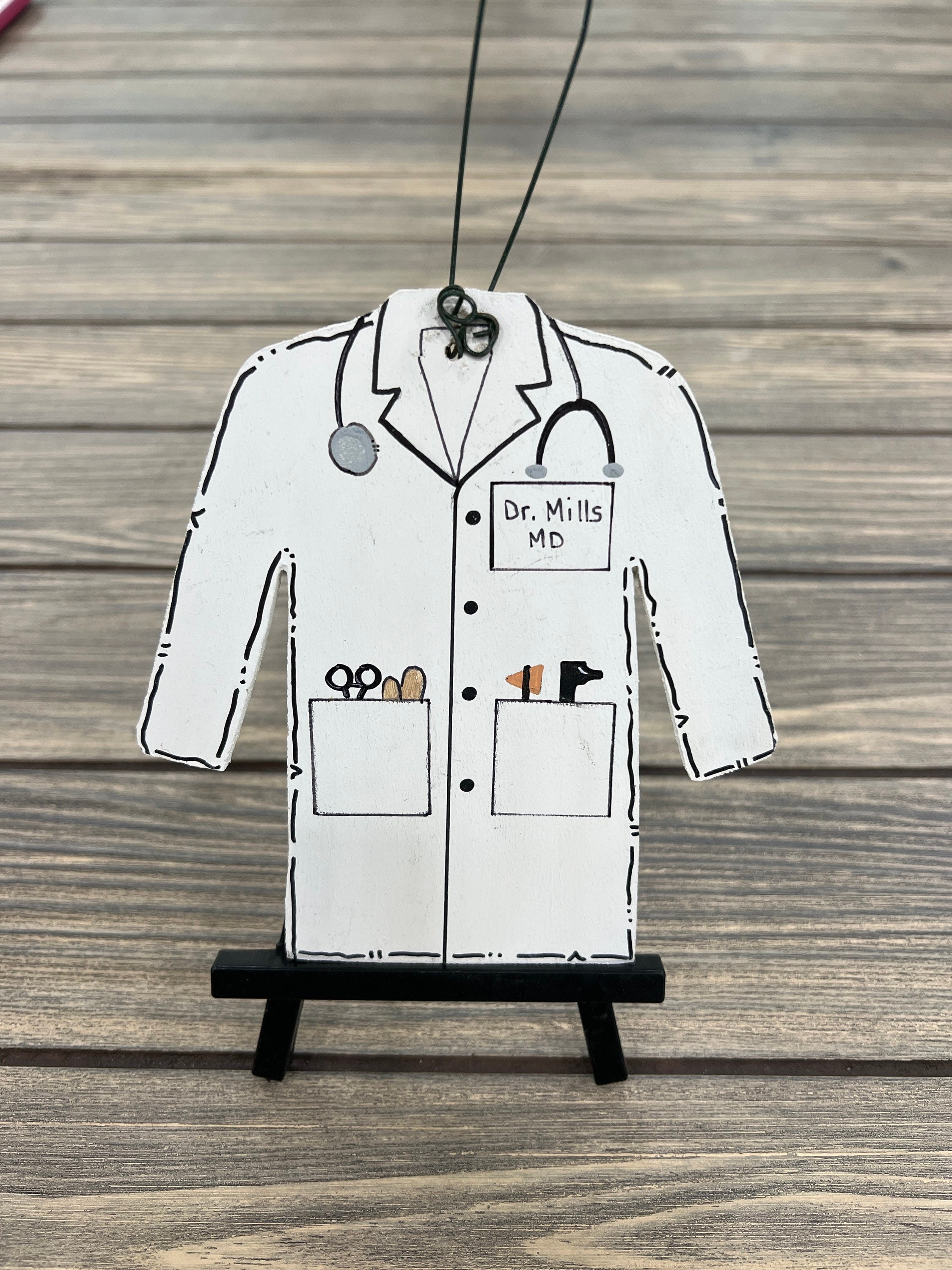MD Lab Coat Doctor Scrub Jacket Personalized Christmas Tree - Etsy