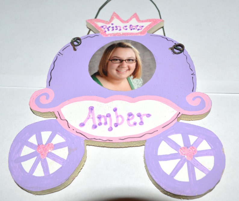 Personalized Wooden Cinderella Carriage Pink & Purple Princess - Etsy