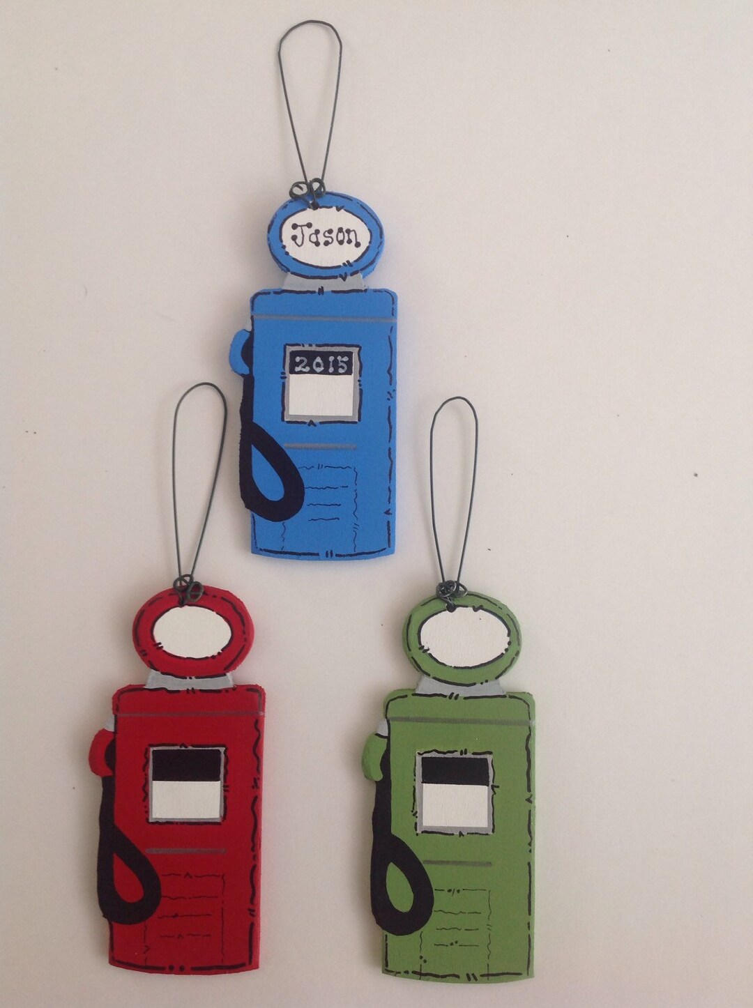 Personalized Wooden Gas Pump Winter Tree Ornament - Your Name ...