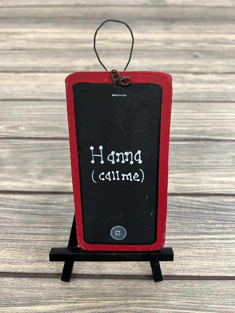Personalized Wooden Cell Smart Phone Winter Tree Ornament - Etsy
