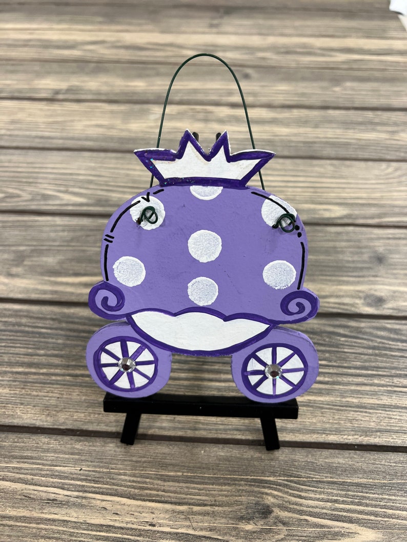 Personalized Wooden Cinderella Carriage Pink & Purple Princess - Etsy