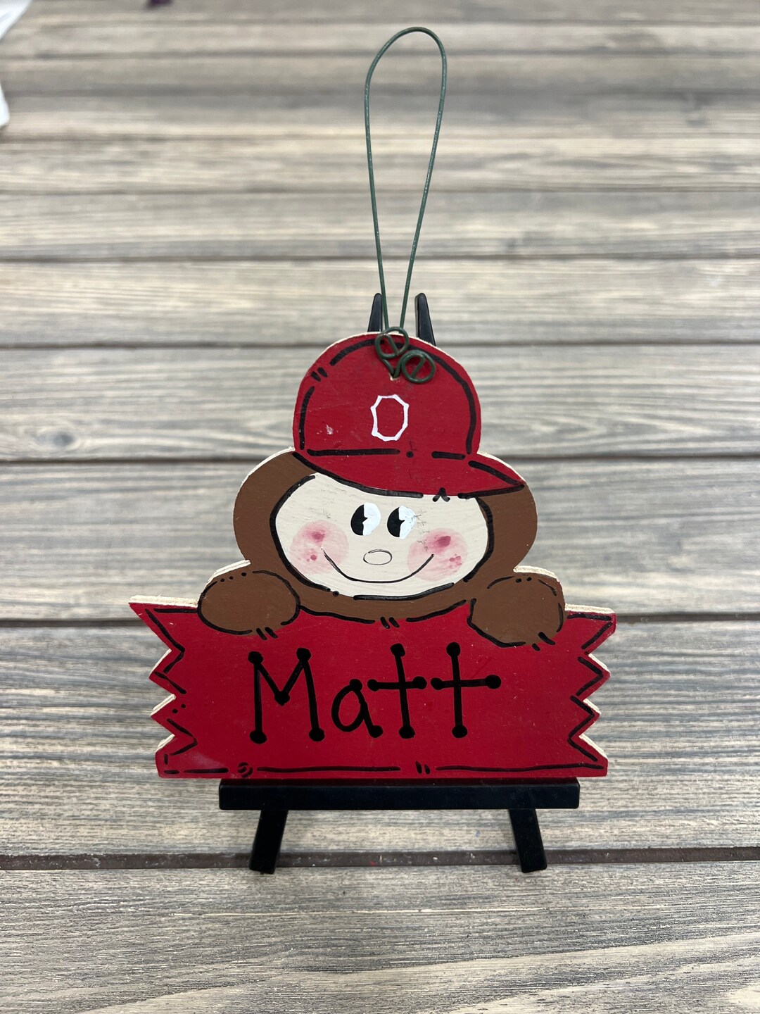 Wooden Ohio State Buckeyes Brutus Face Sign Winter Tree Ornament - Wood ...