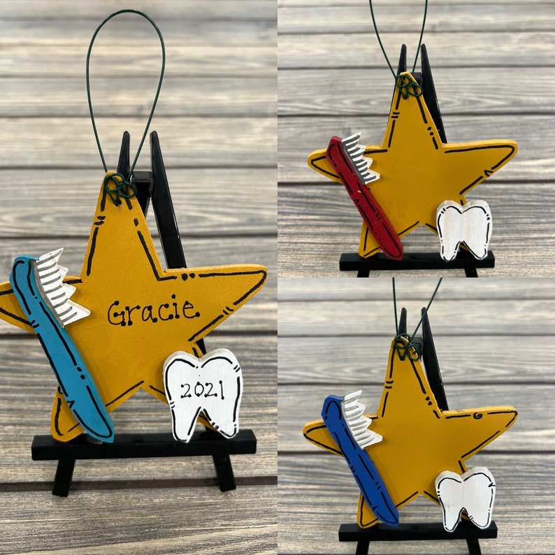Personalized Wooden Dentist Star Winter Tree Ornament Your - Etsy