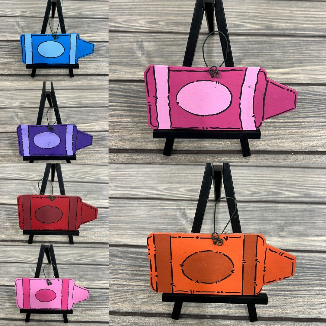 Personalized Wooden Crayon Pencil Winter Tree Ornament - Your Name ...