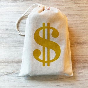 Dollar Sign Money Bag Favor Gift Bag. Cotton Drawstring Bag - Etsy
